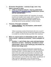 MACROEcon Chapter Docx Economic Perspective Scarcity Opp Cost Key Topics Covered