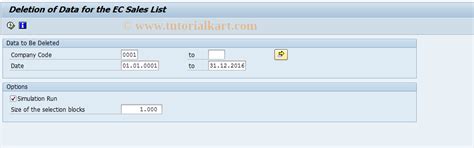 FP DEL REPZM SAP Tcode Delete EC Sales List Data