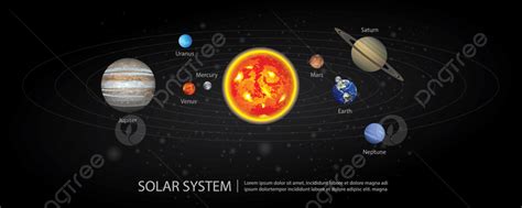 우리 행성 벡터 일러스트 레이 션의 태양계 템플릿 Psd 다운로드 디자인 자료 다운로드