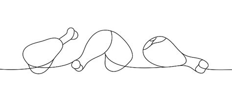 치킨 드럼 스틱 한 줄 연속 그리기 세트 닭고기 연속 한 줄 그림입니다 벡터 미니멀리스트 선형 그림입니다 가금류에 대한 스톡 벡터 아트 및 기타 이미지 Istock