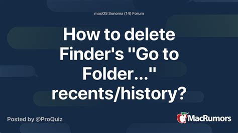 How To Delete Finders Go To Folder Recentshistory Macrumors