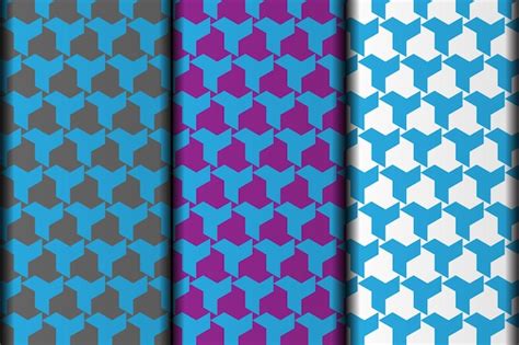 Premium Vector Set Of Geometric Seamless Patterns Abstract Geometric