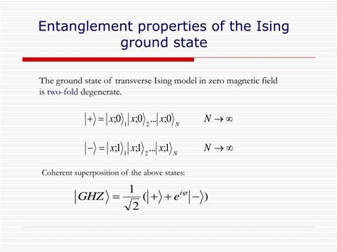Ppt Multi Qubit Entanglement And Quantum Phase Transition In The Transverse Ising Model