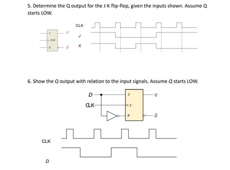 Solved 5 Determine The Q Output For The J K Flip Flop