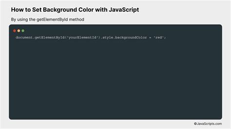 How To Set Background Color With JavaScript
