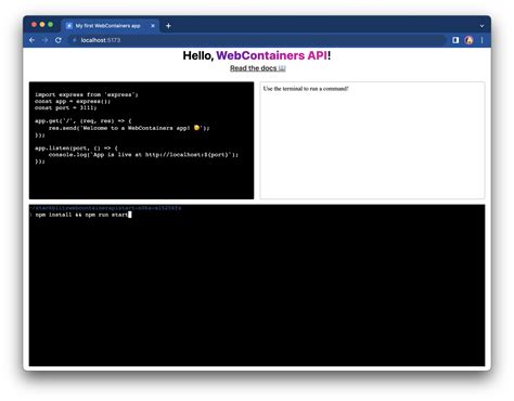 Add Interactivity Webcontainers