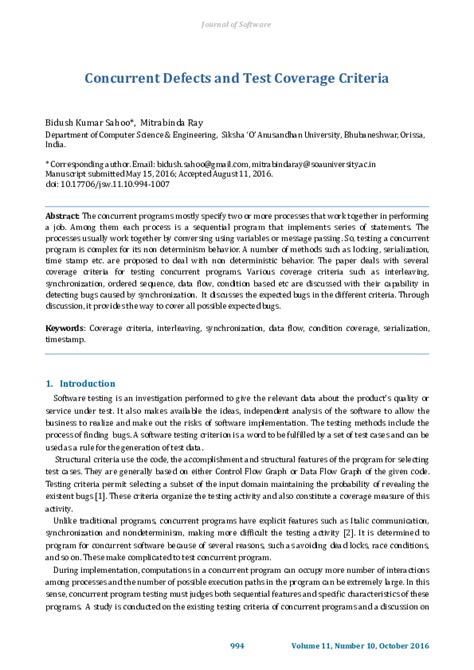 Pdf Concurrent Defects And Test Coverage Criteria