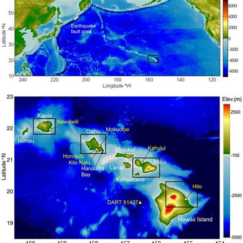 Nested Computational Grids Locations Of Water Level Stations And The