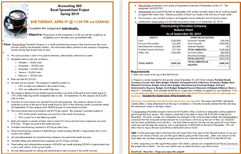 Solved Accounting Excel Spreadsheet Project Chegg Com