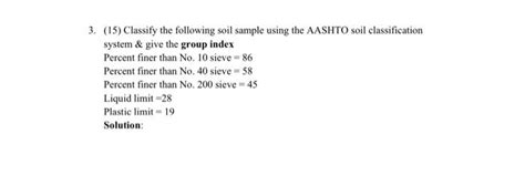 Solved Classify The Following Soil Sample Using The Chegg