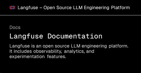 Langfuse Documentation Langfuse