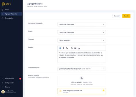 UI design of a CMMS by Juan David Niño Morales