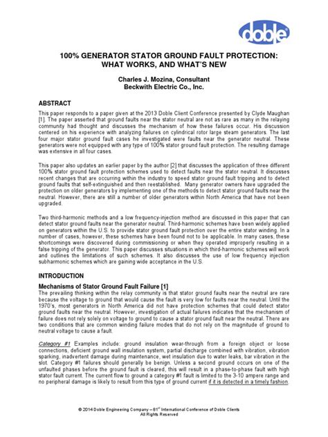 Generator Ground Fault Protection Pdf Electric Generator Transformer
