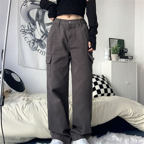 심쿵 힙y2k2col 레이싱 로우 와이드 포켓 카고 바지