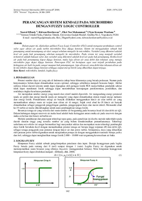 Pdf Perancangan Sistem Kendali Pada Microhidro Dengan Fuzzy Logic Controller