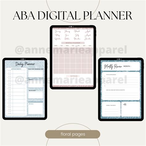 Aba Digital Planner Aba Printable Planner Pages Behavior Etsy