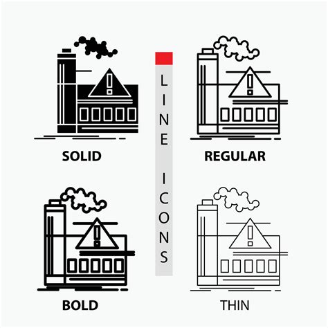 Pollution Factory Air Alert Industry Icon In Thin Regular Bold