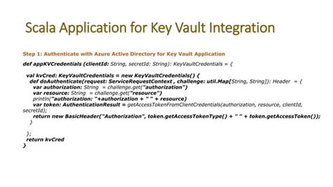 Azure Key Vault Integration In Scala Pptx Programming Languages Computing