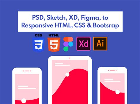Convert Sketch Psd Xd Jpeg To Html Css Bootstrap By Zuhaibhassan767 Fiverr