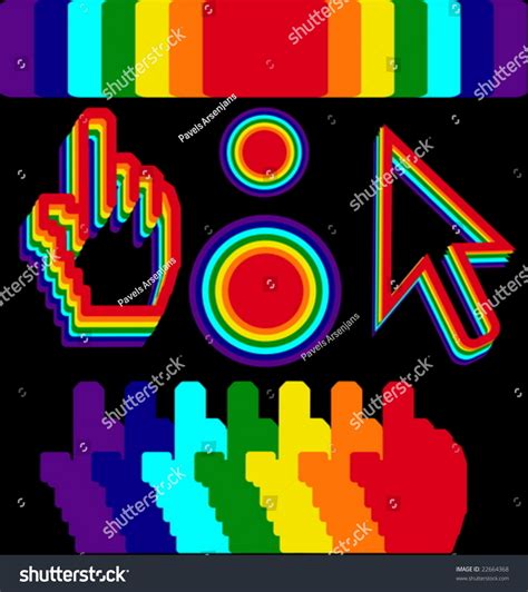 Stylized Cursor Hand Rainbow Colors Stock Vector Royalty Free 22664368 Shutterstock