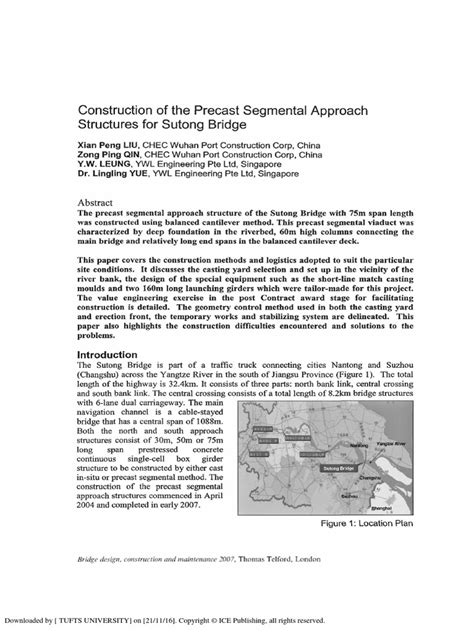 Precast Segmental Approachstrforsutongbridge Pdf Deep Foundation Structural Engineering