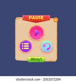 Pause Game Tall Vertical Rectangle Popup Stock Vector Royalty Free Shutterstock