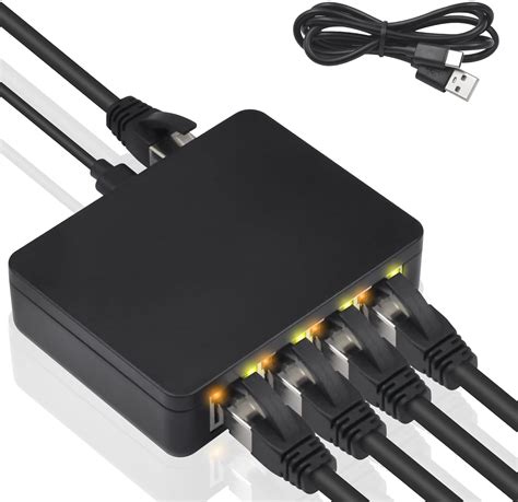 Amazon Com Poyiccot RJ45 Ethernet Splitter 1000mbps High Speed Ethernet Splitter 1 To 4