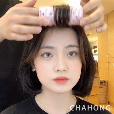 긴머리는 차홍룸 차인석 엘리자벳펌 빌드펌 그레이스펌 On Instagram 단발의 정석 앞머리도 예쁘게 짧은 사이드뱅 💕