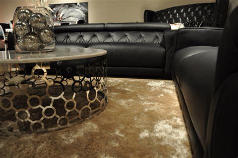Divani Casa 911 Black Italian Leather Tufted Sofa Set Classic 2