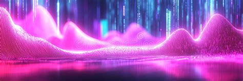 Abstract Digital Data Waveform Technology Background With Flowing