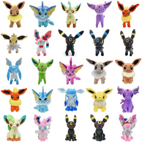 Pokemon Shiny Eevee Sylveon Flareon Vaporeon Espeon Umbreon Leafeon Glaceon Jolteon Plush Toys