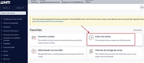 Cómo crear modificar o eliminar una cuenta de cPanel desde WHM Soluciones NEUBOX