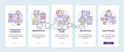 UI And UX Design Steps Onboarding Mobile App Page Screen Stock Vector Crushpixel