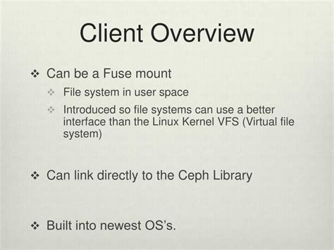Ppt Ceph A Scalable High Performance Distributed File System
