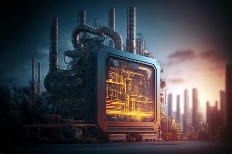 산업 기술 개념 공장 자동화 스마트 공장 Industry 40 Generative Ai 프리미엄 사진