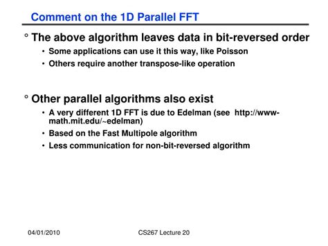 Ppt Parallel Spectral Methods Fast Fourier Transform Ffts With