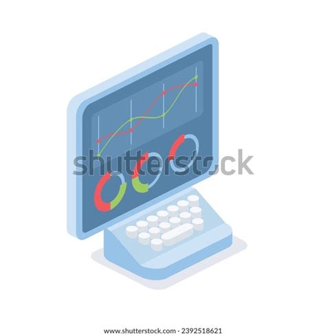 Graphs Charts Screen Analytics Vector 3d Stock Vector Royalty Free