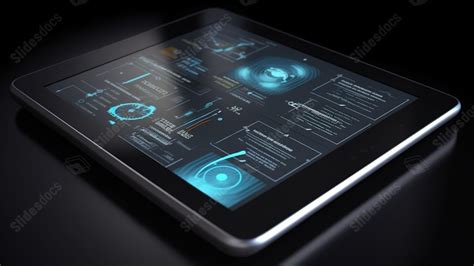 무료 인포그래픽을 표시하는 3d 렌더링 태블릿 Ppt 배경 Slidesdocs