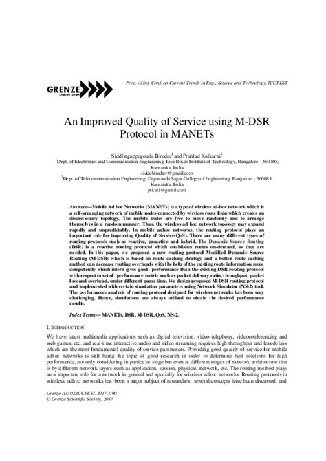 Pdf An Improved Quality Of Service Using M Dsr Protocol In Manets
