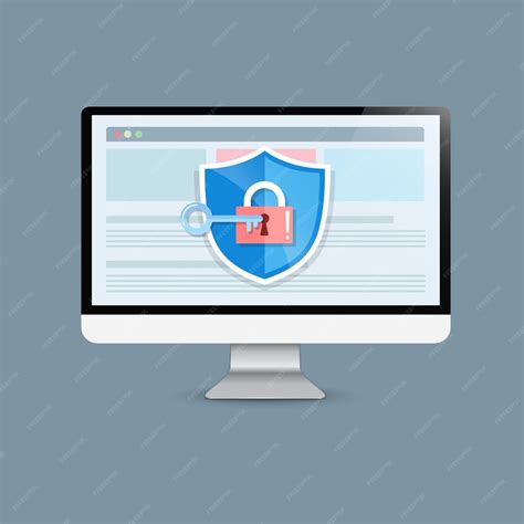 Premium Vector Concept Is Data Security Access Success Shield On Computer Desktop Vector Design