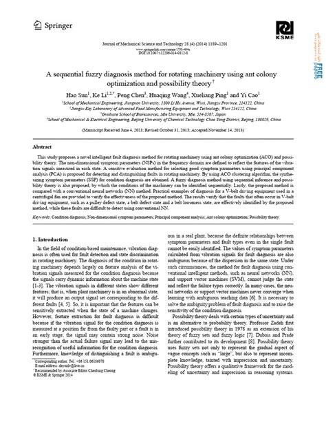 A Sequential Fuzzy Diagnosis Method For Rotating Machinery Using Ant Colony Optimization And