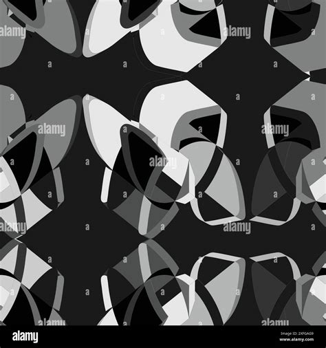 Monochrome Abstract Geometric Seamless Pattern Vector Black And White