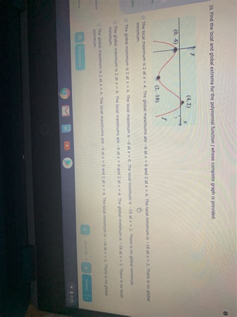 solved 26 find the local and global extrema for the