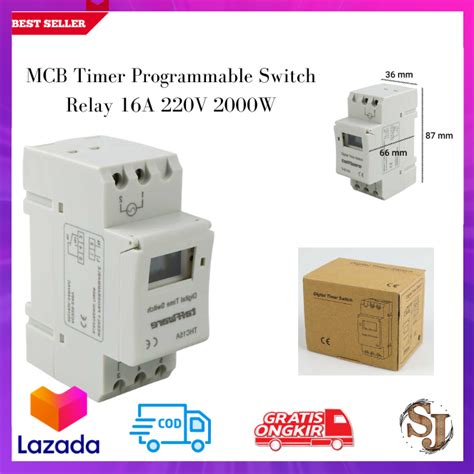 ]cod[ Relai Sakelar Pengatur Waktu Yang Dapat Diprogram Taffware Mcb Timer Programmable Switch