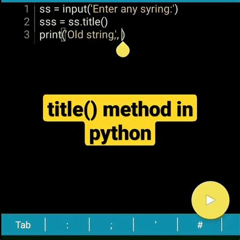 String Title Method In Python Python Tutorial Cbse Board Class 11