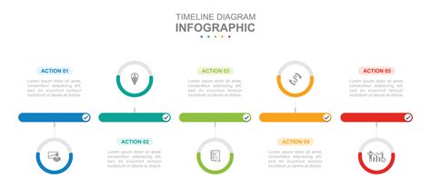 Infographic Business Template 5 Steps Modern Timeline Diagram Roadmap With Percent Pie Chart