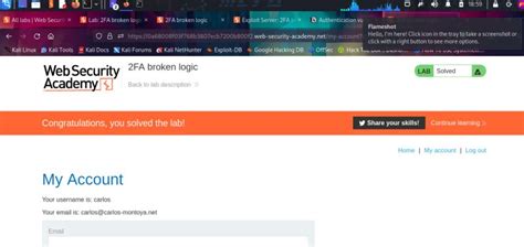 Abhishek Kumar Singh On Linkedin Lab8 2fa Broken Logic Solved Portswigger