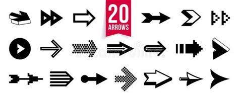Arrow Symbols Big Set Of Different Shapes Styles And Concepts Cursors For Icons Or Logo
