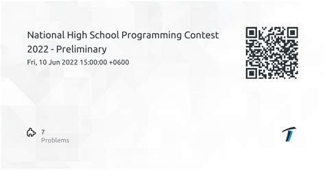 National High School Programming Contest 2022 Preliminary Toph