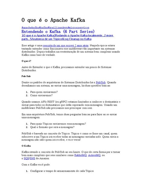 1 O Que É O Apache Kafka Pdf Casa E Jardim Computadores